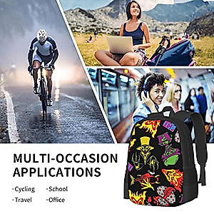 STYLOPUNK Icp Backpack Men Women Backpacks Lightweight Rucksack Waterproof Bookbag For Teen Girl Boys Outdoor Daypack, Black, One Size