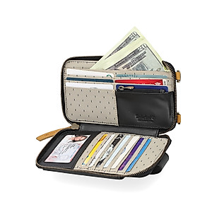 Timberland womens Rfid Leather Phone Crossbody Wallet Bag, Black (Altroz), One Size