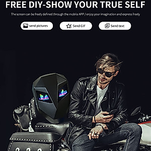 Rainbow Cloud Smart LED Backpack - Motorcycle Backpack for Men LED Knight Backpack Cool Backpack with LED Eyes Christmas Gift (Black-3)