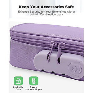 Multi-color Pencil Case with Lock for Boys and Girls, Waterproof Large Capacity Pencil Pouch with Handle, School Supplies Zipper Pencil Bag , Soft Pen Box for Kids Teens Adults Students(Purple)