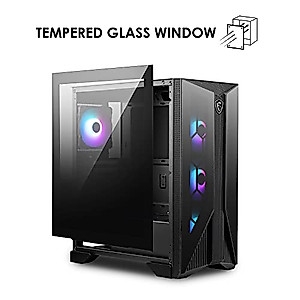 MSI MPG GUNGNIR 120R - Premium Mid-Tower Gaming PC Case - Tempered Glass Side Panel - ARGB 120mm Fans - Liquid Cooling Support up to 360mm Radiator - Vented Front Panel