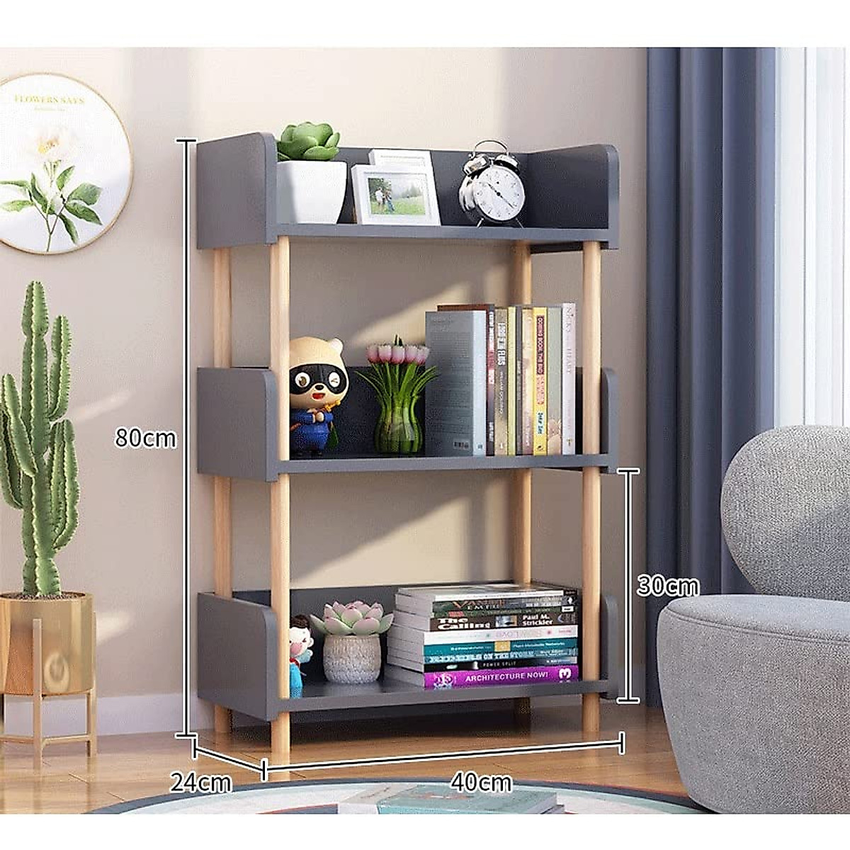 CXDTBH Simple Floor-to-Ceiling Bookshelf Simple Living Room Multi-Layer Shelving Shelf Saving Space Primary School ( Color : E , Size : 40*80cm )