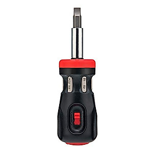 NoCry Stubby Ratcheting Screwdriver Kit with 14-in-1 Mini Bit Set including Flathead, Hex, Torx, Square and Pozidriv Tips