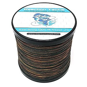 Reaction Tackle Braided Fishing Line Green Camo 65LB 150yd
