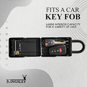 Kingsley KL313 Large Capacity Key Storage Box with Resettable Code, Water Resistant Realtor Key Lock Box for Spare Keys, Lock Box for Home, Apartment, AirBnB