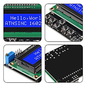 QCCAN 3pcs 1602 LCD Keypad Shield LCD1602 LCD 1602 Module Display Blue Screen for Arduino Duemilanove Robot