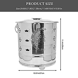 Happyyami Firepit Stainless Steel Metal Burn Incinerator Cage Fire Pit Garden Fire Cage Leaf Trash Burning Barrels for Outside Outdoor Fire Pits Outdoor Fire Pits