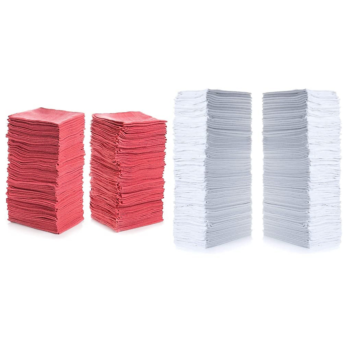 SIMPLI-MAGIC Shop Towels Pack of 300, Red and White