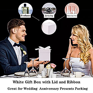 Elephant-package 12Pack Small Gift Boxes with Lids, White Gift Boxes with Ribbon for Birthday, Present Packing, Party Favor, Candle Boxes, Treat Boxes, Wedding.
