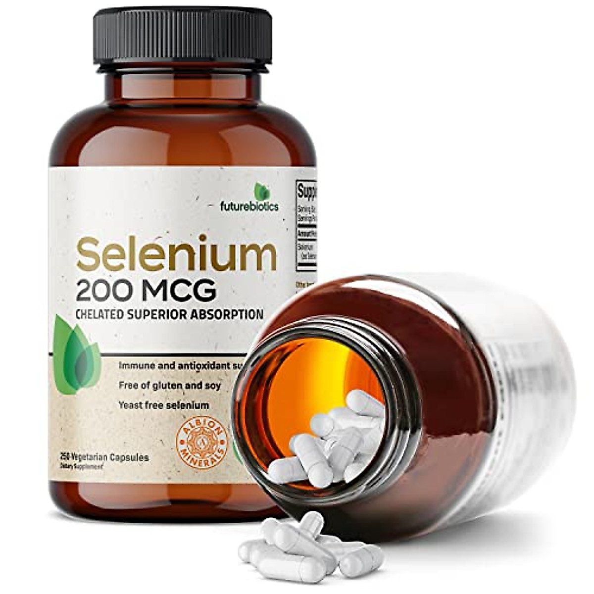 Futurebiotics Selenium 200 mcg - Selenium Amino Acid Complex - Essential Trace Mineral with Superior Absorption, Non GMO, 250 Capsules