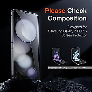 LK 3 Pack for Samsung Galaxy Z Flip 5 Screen Protector, Touch Sensitive, Full Coverage Case Friendly, Premium Quality Soft TPU (Not Glass) HD Clarity Screen Protector for Galaxy Z Flip 5