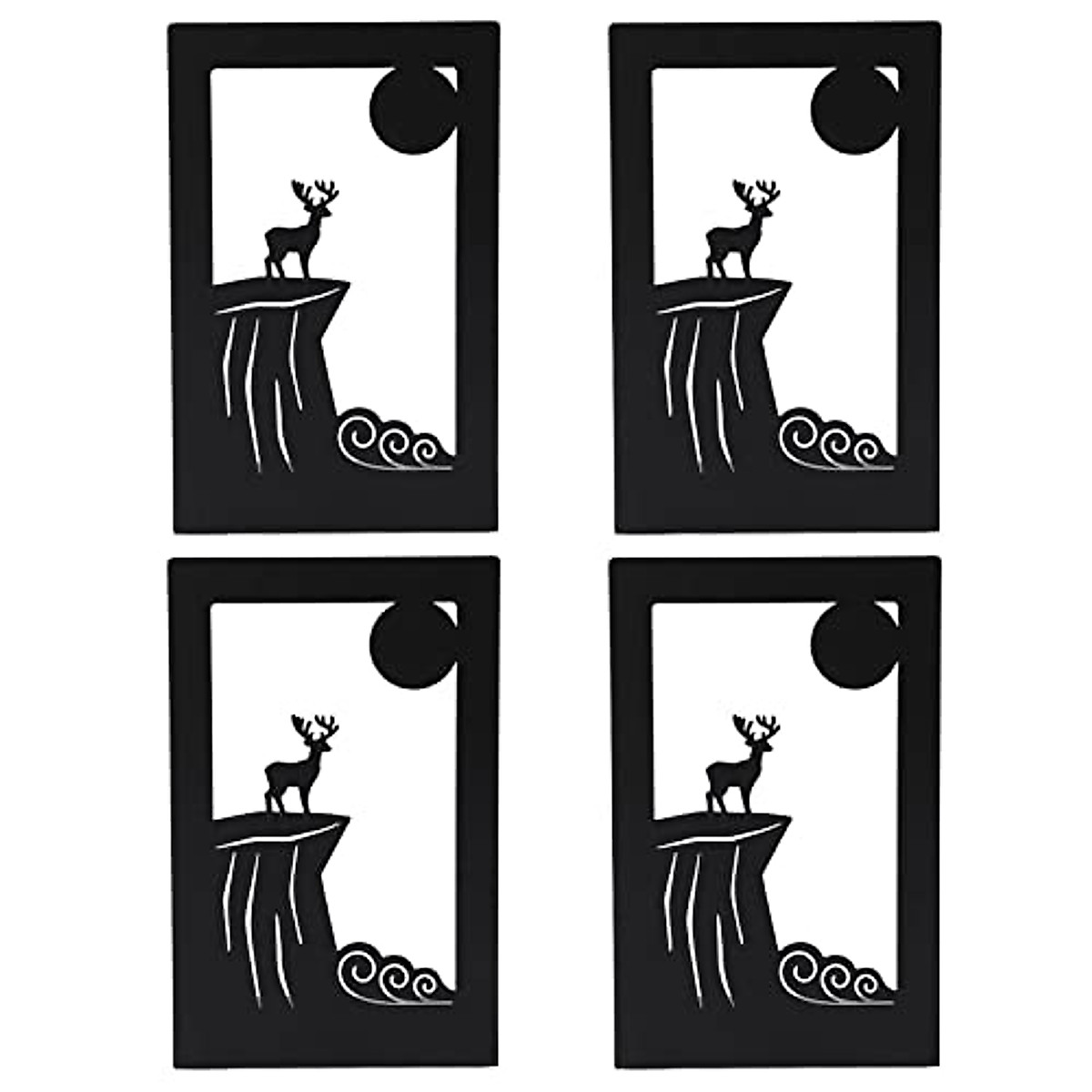 Book Holder, Upright Wide Applicability Metal Bookends with 4 Antislip Foam Pads for Books for Schools for CDs for Office (Cliff Deer)