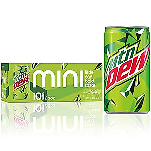 Mountain Dew Soda, Mini Cans, 7.5 Fl Oz (Pack of 10)
