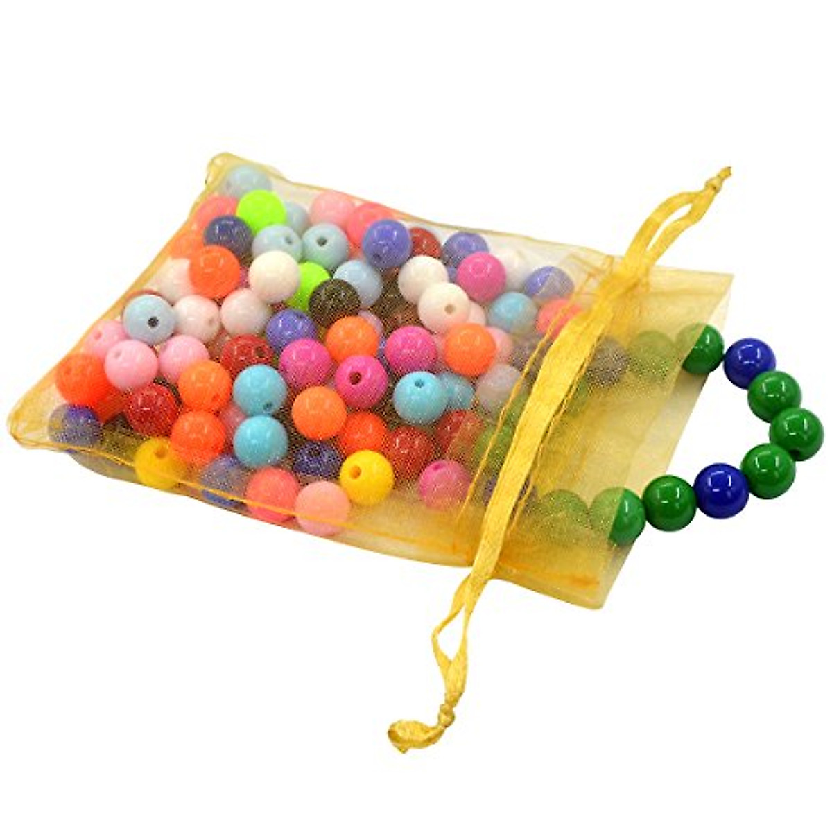 Rbenxia 100 Pcs Drawstring Organza Pouches 4 by 6 Inches Jewelry Favor Pouch Bags Wedding Party Festival Gift Candy Bag Color Gold