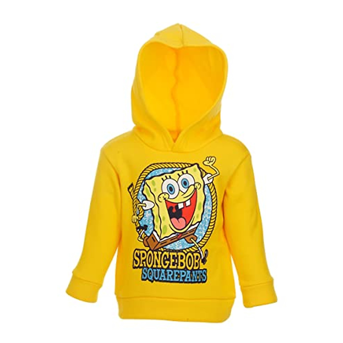 Nickelodeon SpongeBob SquarePants Little Boys Fleece Pullover Hoodie and Jogger Pants Outfit Set Yellow 7-8