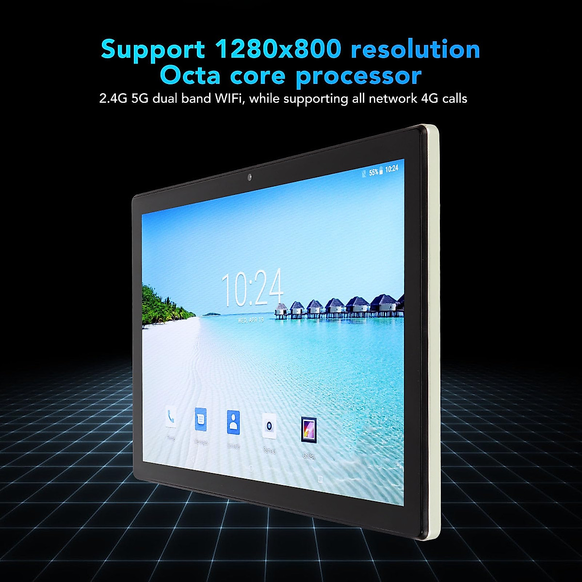 Pomya 10.1 Inch Tablet for Android 8.1, 1280x800 HD IPS 4G Calling Tablet Support 2.4G 5G WiFi, 2GB RAM 32GB ROM, Octa Core 4000mAh Type C Tablet with Front 5MP Rear 13MP for Daily (Green)