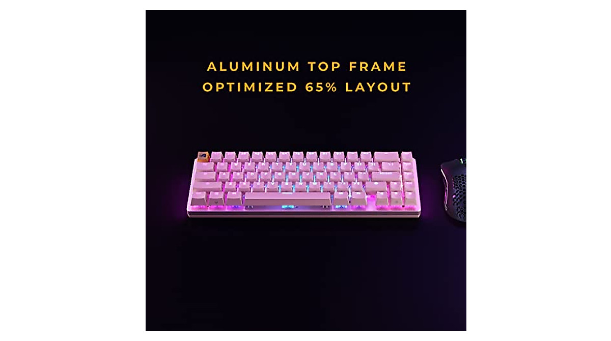 Glorious Pink Gaming Keyboard - Custom 65% TKL Compact