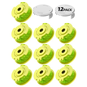 Weed Wacker String Compatible with Ryobi One Plus+ AC80RL3, 0.08'' String Trimmer Line,Weed Eater String Compatible with Ryobi 18V, 24V, 40V Trimmers(10 Replacement Spool, 2 Trimmer Cap Cover)