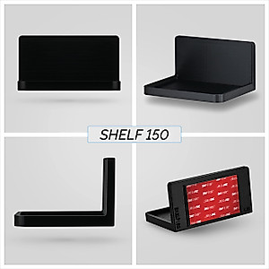 BRAINWAVZ [EOL] Universal Floating Shelf Mount for Security Cameras Baby Monitors Speakers Plants Toys & More Screwless Holder Strong Adhesive Easy to Install, 4.6” x 3.3 (SHELF150) (Black) [EOL]