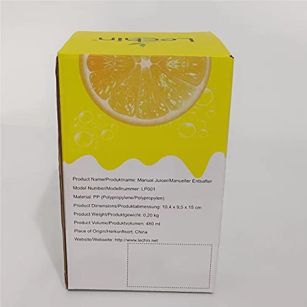Lechin Hand Juicer - Citrus Juicer with Lemon Shape - Hand Lemon Juicer with Two Press Options for Different Fruits (Yellow)
