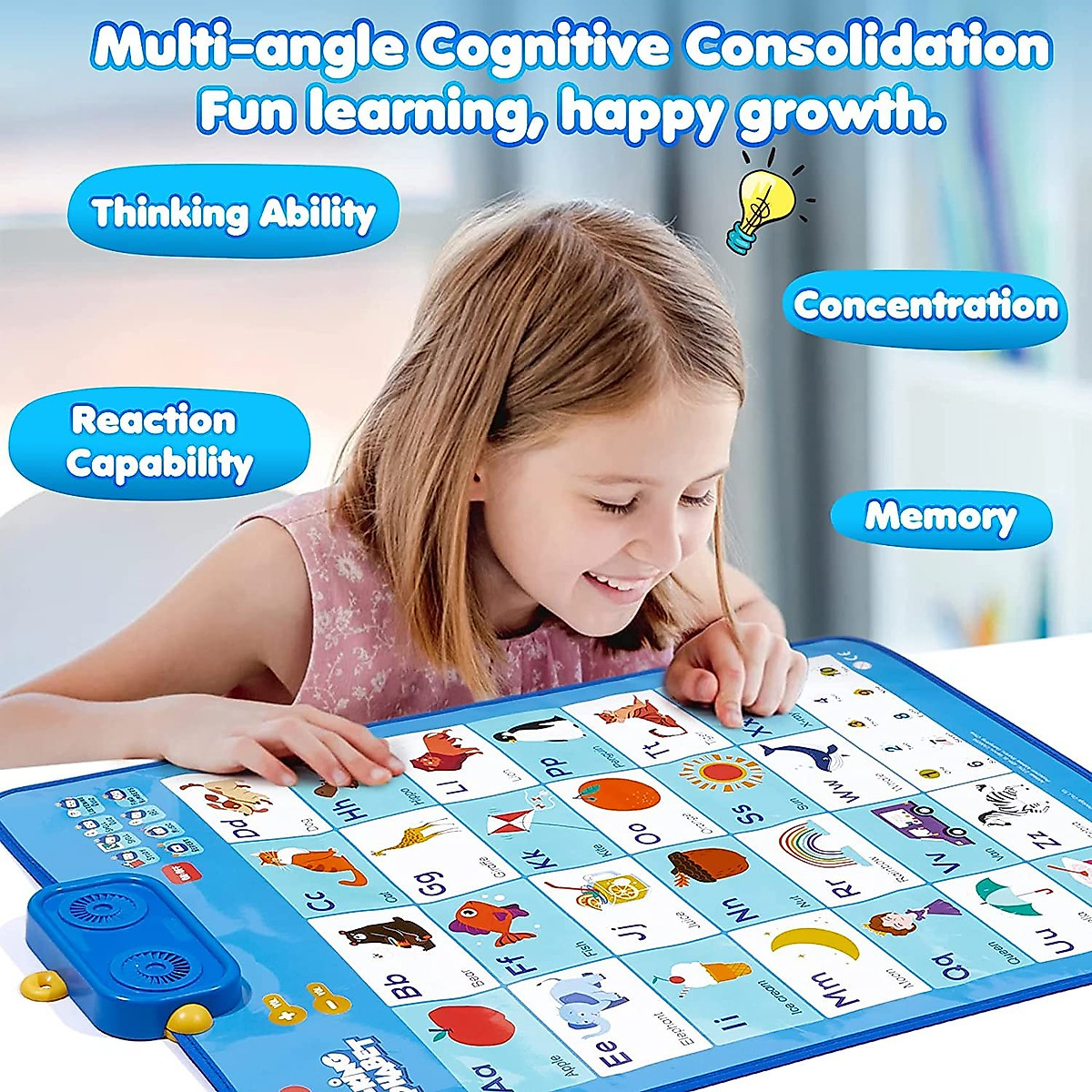 beiens Preschool Learning Activities, Autism Sensory Toys, ABC 123 Electronic Talking Poster Alphabet Wall Chart Interactive Learning Toys for Toddler Kids 2 3 4 5 Year Old Girls Boys Birthday Gifts
