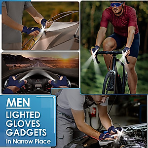 PARIGO Men Gifts Gloves Light Gadgets - Stretchy Fishing Flashlight Cool Light Tools Women Men Dad Guy Hands | Birthday Christmas Stocking Stuffers Unique Mechanic Gifts Ideas Camping Car Accessories