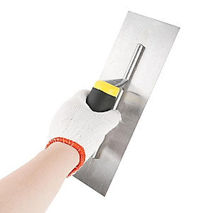 ZJNOTED plastering Trowel 12"X4" Carbon Steel Soft Handle plastering Trowel Normal Polish Plaster Finishing Trowel Carbon Steel Grip Handle