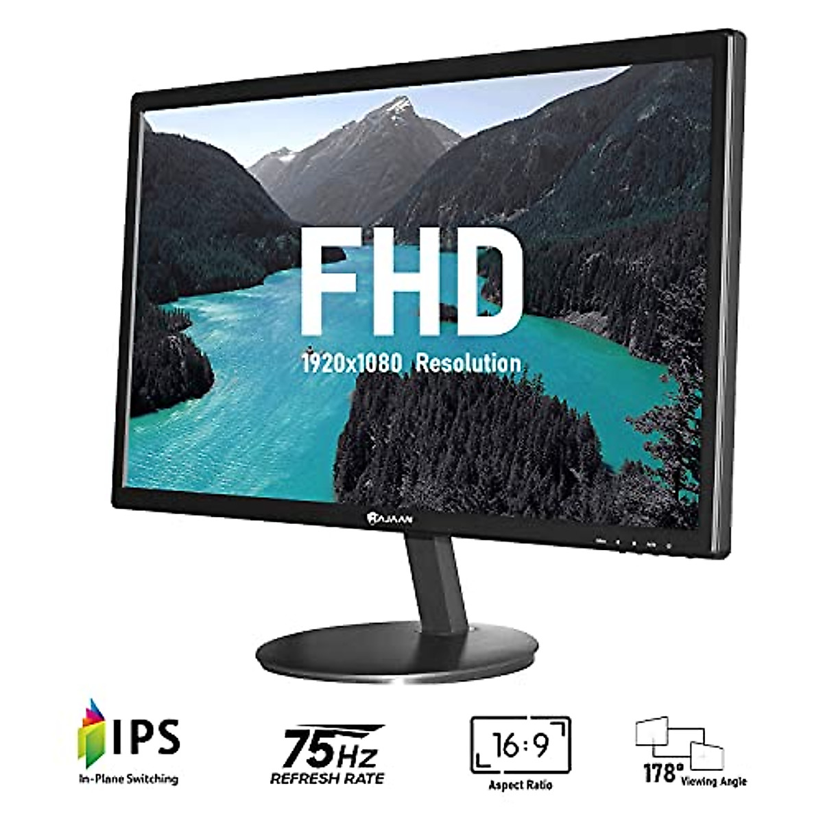 HAJAAN S240i 24 Inch Flat Screen Full HD Widescreen IPS LED Monitor (HDMI and VGA) 1920X1080 Resolution at 75Hz 5ms Response Time