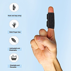 VHOPMORE Finger Splint Finger Sleeves Protectors, Adjustable Trigger Finger Splints Thumb Splint Brace for Finger Support Compression Finger Tape for Arthritis - L