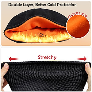 Lvaiz Mens Winter Beanie Hat Warm Fleece Lined Skull Cap for Men Reversible Women Windproof Watch Hat Knit Warm Unisex Beanie Black