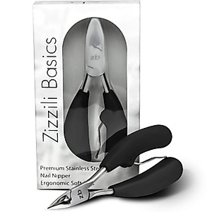 Zizzili Basics Toenail Clippers for Thick or Ingrown Toenail - Large Handle for Easy Grip + Sharp Stainless Steel - Best Nail Clipper & Pedicure Tool for Seniors - Maintain Healthy Nails with Ease