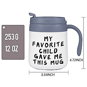Gifts for Mom Dad Grandma Grandpa, WUJOMZ Dad Mug and Mom Mug, Christmas gifts, Stocking Stuffers for Women Men Him Her from Daughter Son, Gift Ideas Insulated Coffee Mug with Handle and Lid