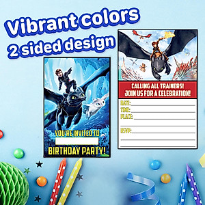 NATURAL BEHAVIOUR 20x how to train Birthday Invitations and Envelopes – Fill-in Happy Birthday Party Invitations for Kids, 6X4 Inches, Postcard Style