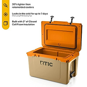 RTIC Ultra-Light 52 Quart Hard Cooler Insulated Portable Ice Chest Box for Beach, Drink, Beverage, Camping, Picnic, Fishing, Boat, Barbecue, 30% Lighter Than Rotomolded Coolers, Trailblazer