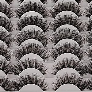 False Eyelashes 48 Pairs 6 Styles Mixed Fluffy Curled Fake Eye Lashes Bulk Wholesale Dramatic Thick 5D Wispy Strip Faux Mink Eyelashes Multipack