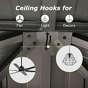 Domi 10' x 10' Hardtop Gazebo Outdoor Metal Gazebo with Galvanized Steel Double Roof Canopy, Curtains and Netting for Patio, Backyard, Deck, Lawn, Grey