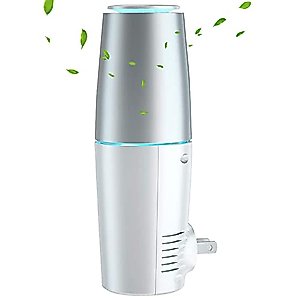HOMEZENS Portable Plug in Air Purifier for Viruses and Bacteria, UV-C Light Sanitizer Eliminate and Sanitize Germs & Odor, Keep Air Clean for Bedroom, Kitchen, Bathroom, Pet Area, Small Rooms
