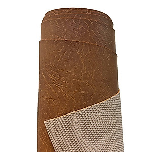 A-Express Grained Faux Leather Fabric - Synthetic Leather - 54" Wide by The Yard Vinyl Pleather PU Material - Upholstery Fabric for Car, DIY Craft Leatherette Sheets - 1/2 Yard 54" x 18" Light Brown