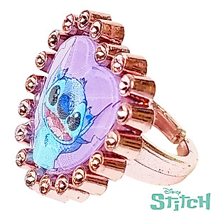 LUV HER Disney Stitch Girls BFF 6 Piece Toy Jewelry Box Set with 2 Rings, 2 Bead Bracelets and Snap Hair Clips Ages 3+