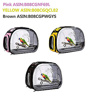 Bird Parrot Backpack Carrier Travel Bag with Perch Stand for Parakeets Cockatiels Conures Finches Lovebirds Small Medium Birds Cage Outside Airlines Airplane Plane Approved Car Lightweight Transparent