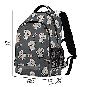 JHKKU Koala Animal Backpack for Girls Boys School Bags Teen Personalized Bookbag, Lightweight Laptop Bag Travel Backpacks