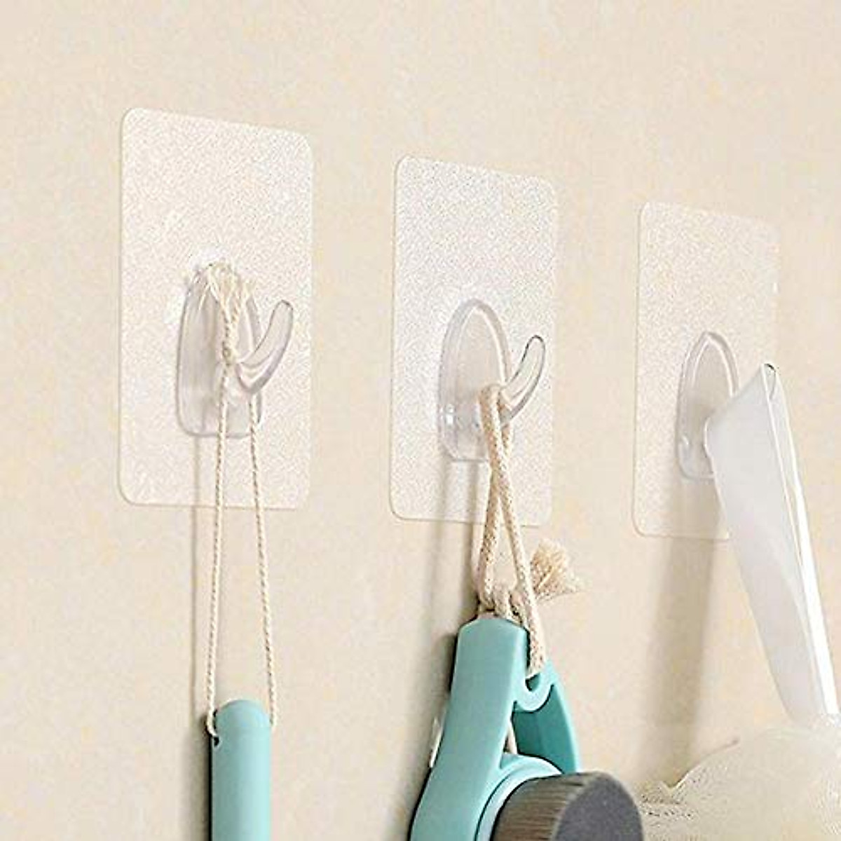 5 Pcs Adhesive Hooks,Adhesive Wall Hooks Nail Free Heavy Duty Hooks Robe Hooks Towel Stands Office Strong Sticky Wall Hook, Bathroom Toilet Kitchen Bath Towel Hooks