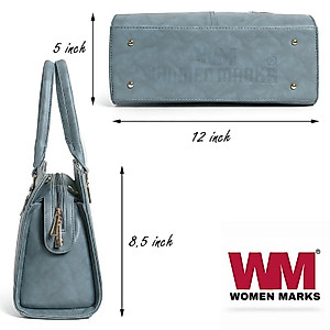 WOMEN MARKS, Women's Pu Leather Handbag, with Multiple Internal Pockets in Pretty Look, Top Handle Satchel Bag