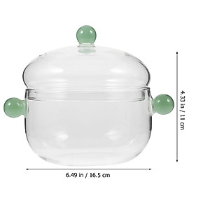 Saucepan Stovetop Pot Lid Borosilicate Cookware Pasta Noodle Soup Milk Transparent