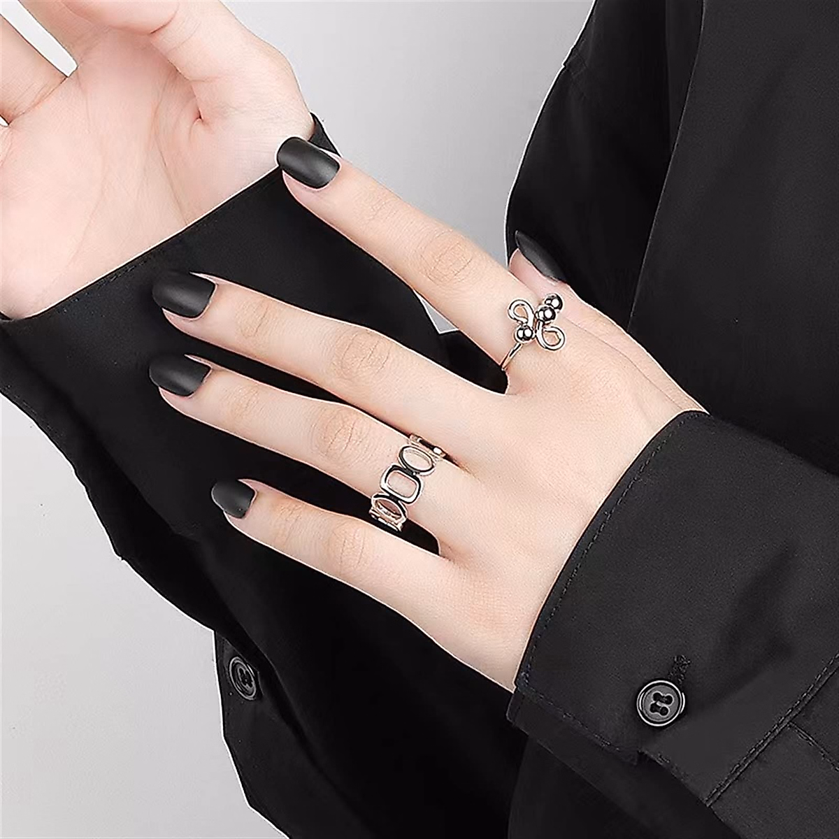 Female Anxiety Relief Ring, The Opening of The Rotary Cylindrical Ring can be Adjusted, and The Rotary Fashionable Men's and Women's Rings. (Adjustable) (Color : A, Size : 0.58inch)