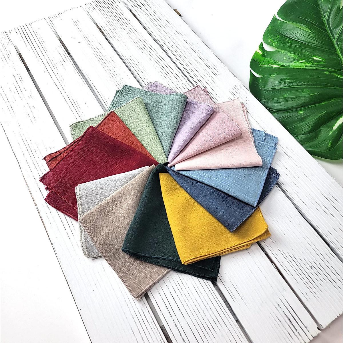 Spring Notion Linen Blend Pocket Squares for Men, Sage