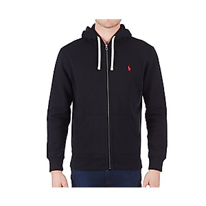 POLO RALPH LAUREN Men's Classic Fleece Full Zip Hoodie, Black, XXL