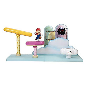 Super Mario Cloud World Diorama Set with 2.5" Running Mario Action Figure