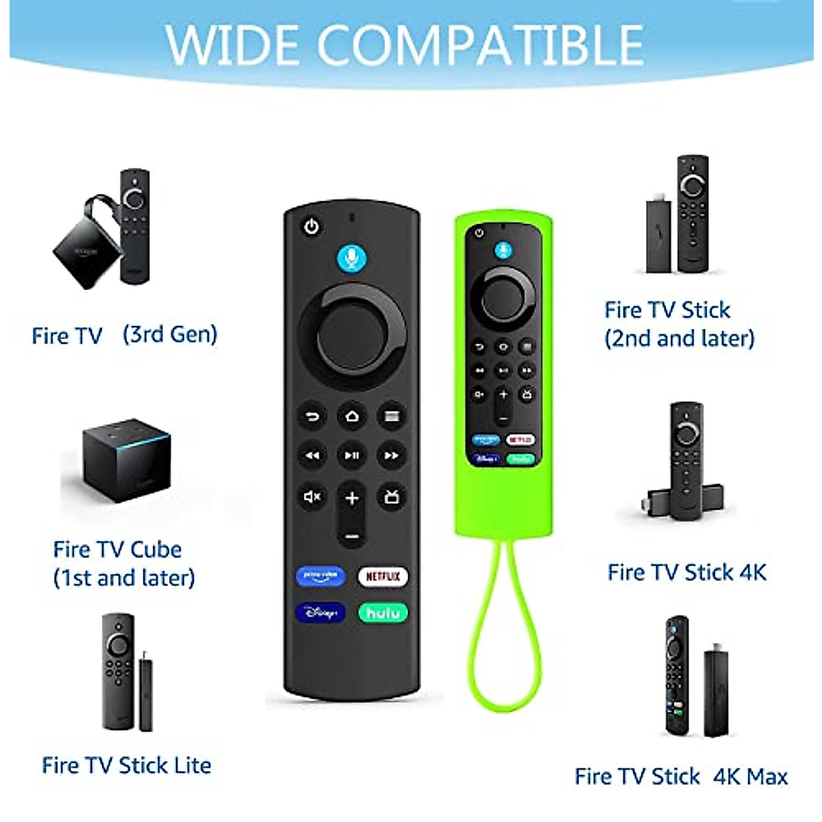 Voice Remote Control Replacement Fire TV L5B83G with Cover Silicone Case, fit for Fire TV Lite, Fire TV Stick 4K Max/Bundle (2nd Gen and Later), Cube (1st Gen and Later), Fire TV (3rd Gen)