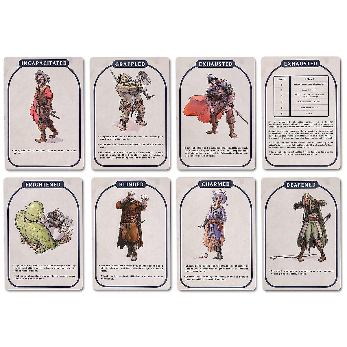 Condition Cards for Fifth Edition | Compatible with Dungeons and Dragons (D&D) | for use by Dungeon Master Accessories | DND Gifts | 5e Gifts | Condition Rings Markers TTRPG